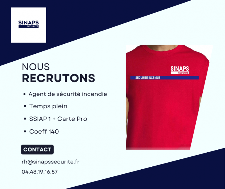 SINAPS Sécurité recrute - SINAPS Sécurité